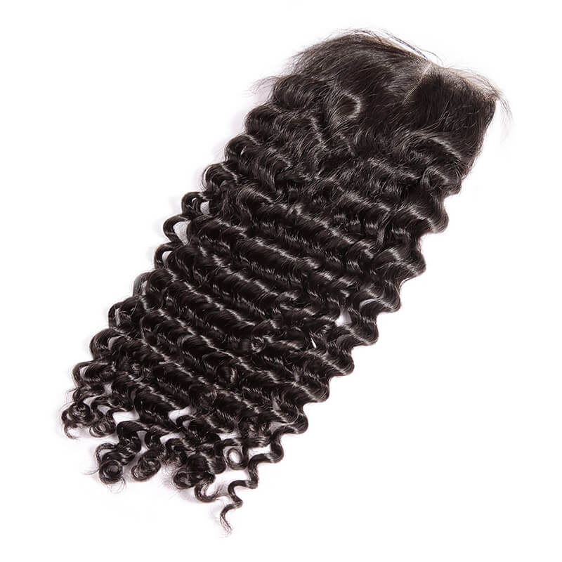 Soft Like Silk Brazilian Hair Closure, Deep Wave Lace Closure 4x4 Inches