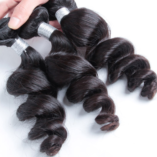 1 bundle 8A Loose Wave Peruvian Virgin Hair Weave Natural Black